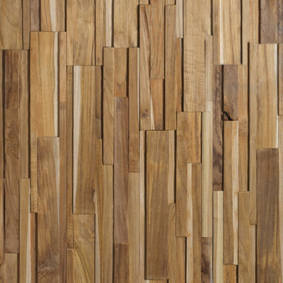 SAMPLE Wallsupply UltraWood Firenze XL Solid Teak Wood Panels, internal ...