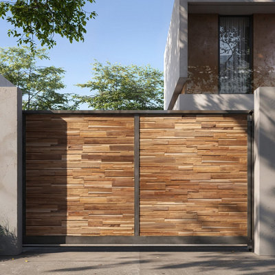 SAMPLE Wallsupply UltraWood Firenze XL Solid Teak Wood Panels, internal ...