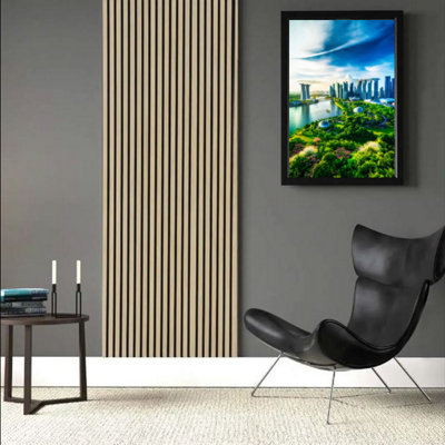 SAMPLE Washed Oak Acoustic 3D Timber Oak Slatted Wall Panel