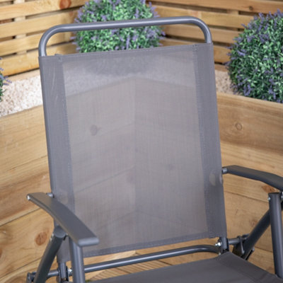 Samuel Alexander Multi-Position Folding Garden Patio Single Chair in Grey