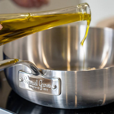 SAMUEL GROVES CLASSIC STAINLESS STEEL TRIPLY 26CM CHEFS PAN