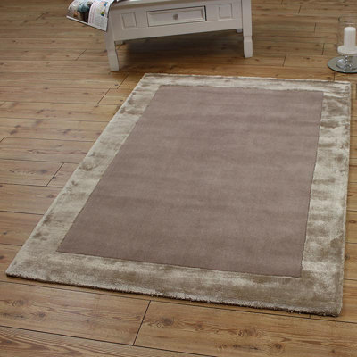 Sand Bordered Handmade Modern Wool Easy to clean Bedroom Dining Room ...