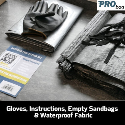 SANDBAG PROTECTION KIT - Sandbags & Fabric & Gloves & Instructions ...
