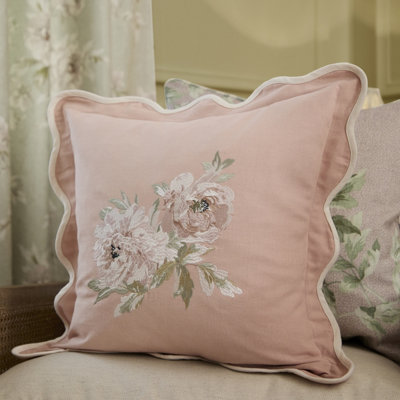 Sanderson Adele Embroidered Floral Embroidered Cushion Cover