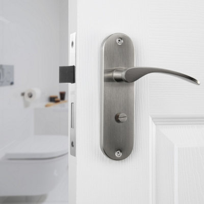 Sandleford Moreton Thumb Turn Privacy Internal Bathroom Door Handle W/C Toilet Lever on ...