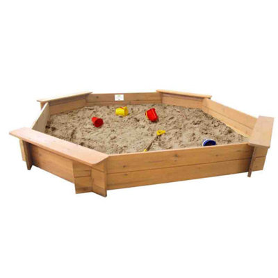 Sandpit - Octagonal - 20cm Deep with included Underlay and Rain Cover ...