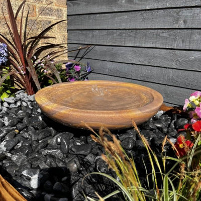 Sandstone Babbling Bowl Water Feature - Mains Powered - Natural Stone ...
