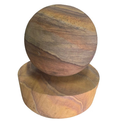 Sandstone Millstone & Sphere Water Feature - Mains Powered - Natural ...