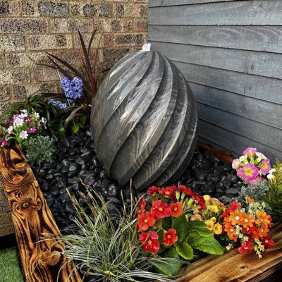 Sandstone Pine Water Feature - Mains Powered - Natural Stone - L40 x ...