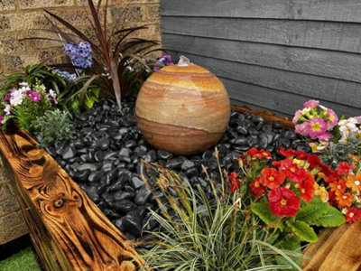Sandstone Sphere 30cm Natural Stone Solar Water Feature