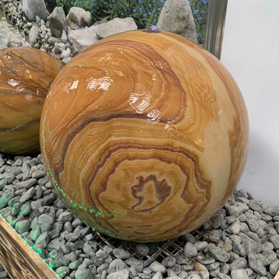 Sandstone Sphere Water Feature - Mains Powered - Natural Stone - L50 x ...