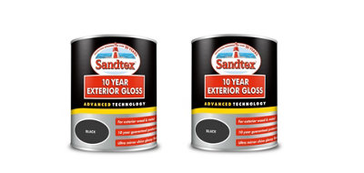 Sandtex 10 year Exterior Gloss Black 2.5L Pack of 2
