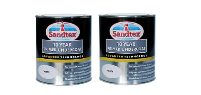 Sandtex 10 Year Primer Undercoat White 750ml Pack of 2