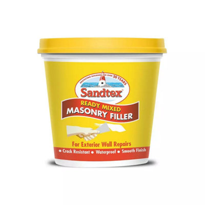 SANDTEX READY MIXED MASONRY FILLER WHITE 500G SMOOTH EXTERIOR WALL REPAIR