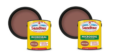 Sandtex Smooth Masonry Paint Brick Red 5L Pack of 2