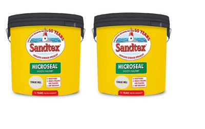 Sandtex Smooth Masonry Paint Chalk Hill 10L Pack of 2