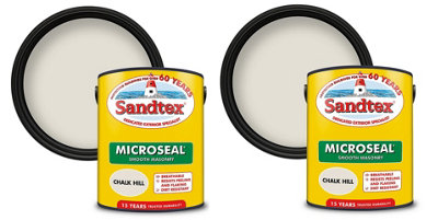 Sandtex Smooth Masonry Paint Chalk Hill 5L Pack of 2