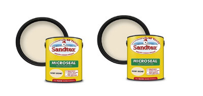 Sandtex Smooth Masonry Paint Ivory Stone 5L Pack of 2