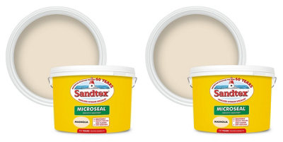 Sandtex Smooth Masonry Paint Magnolia 10L Pack of 2