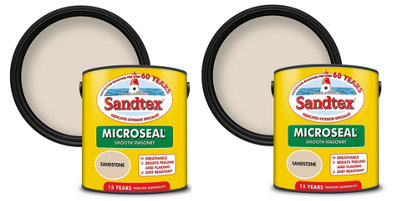 Sandtex Smooth Masonry Paint Sandstone 2.5L Pack of 2