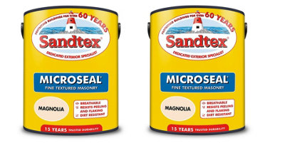 Sandtex Textured Masonry Magnolia 5L Pack of 2