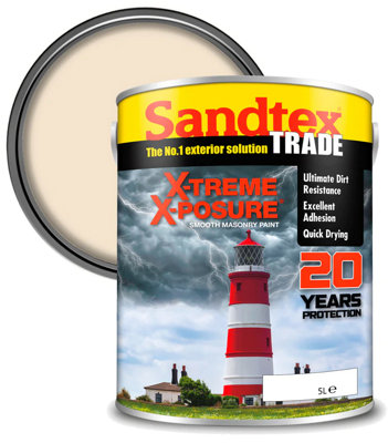 Sandtex Trade Exterior Xtreme X-Posure Smooth Masonry Paint Magnolia 5L