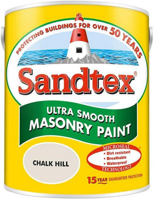 Sandtex Ultra Smooth Masonry Paint 5L - Chalk Hill | DIY at B&Q