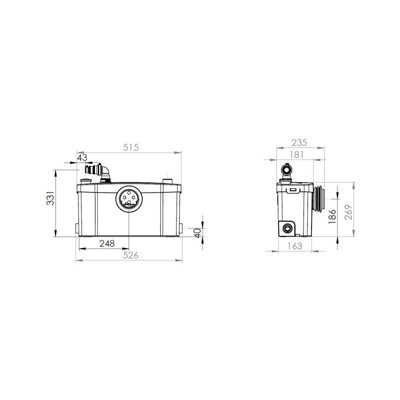 Saniflo 6003 SANIPLUS Up Macerator Toilet WC Hand Basin Shower + Bath Quiet