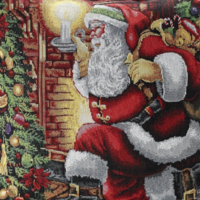 Santa 18" Tapestry Christmas Cushion