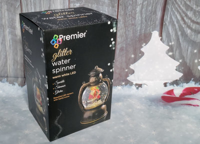 Santa Christmas Water Spinner Lantern With Warm White LED Light ...