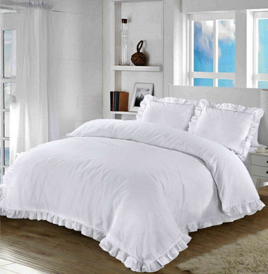 Santiago Duvet Cover Bedding Set Frilled Edge Easy Care Polycotton ...