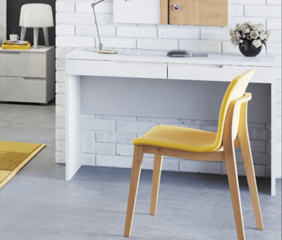 Santino White Gloss 2 Drawer Dressing Table S31 | DIY at B&Q