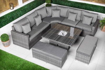 Santorini 5 Seat Modular Corner Sofa Rattan Garden Furniture Set ...