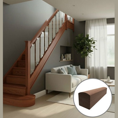 Sapele Contemporary Handrail 2.4m - No Groove UK Manufactured ...