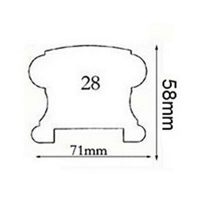 Sapele Handrail Duchess 1.2m - 41mm Groove For Spindles UK Manufactured ...