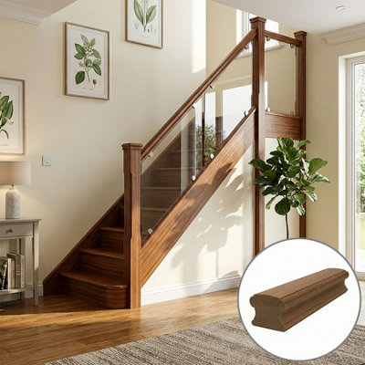 Sapele Handrail Duchess 2.4m - No Groove UK Manufactured Traditional ...