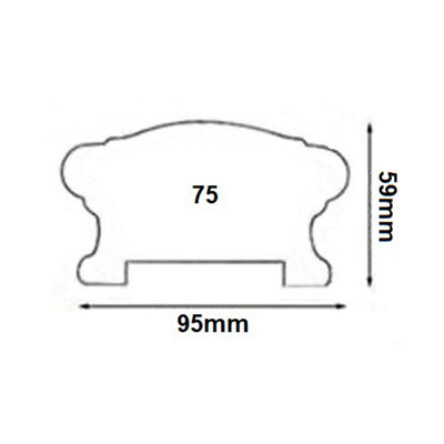 Sapele Handrail Queen 1.2m - 41mm Groove For Spindles UK Manufactured ...
