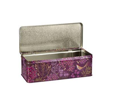 Sara Miller Haveli Garden Long Deep Rectangular Storage Tin With Lid