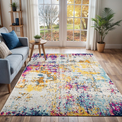 SARAH Abstract Rug Abstract Modern Marble Medium Grey Rug 200 x 275 cm