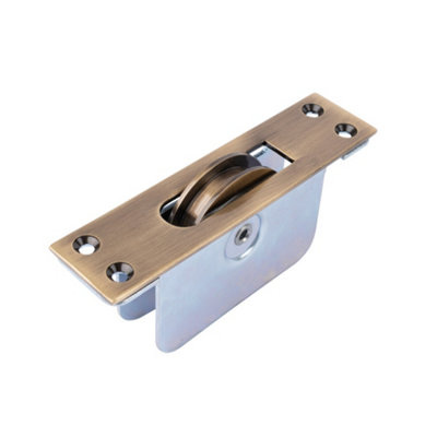 Sash Heritage 2 Inch Ball Bearing Brass Wheel Pulley with Square ...