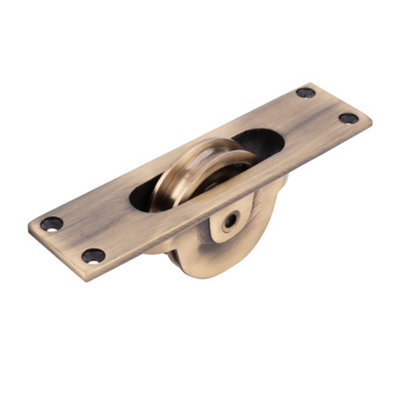 Sash Heritage Cast Brass Sash Window Pulley with Wide Faceplate ...