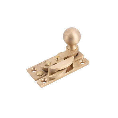 Sash Heritage Claw Fastener with Ball Knob (Locking) - Satin Brass