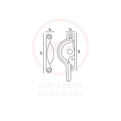 Sash Heritage Fitch Fastener (Locking) - White