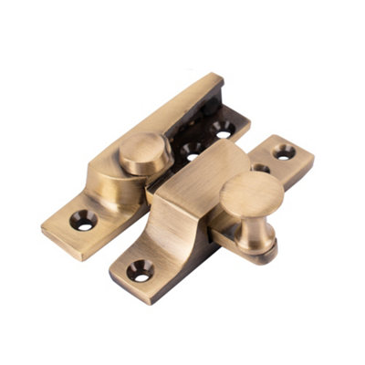 Sash Heritage Flat Round Knob Straight Arm Fastener (Narrow) - Antique ...