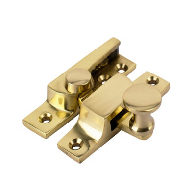 Sash Heritage Flat Round Knob Straight Arm Fastener (Narrow) - Polished ...