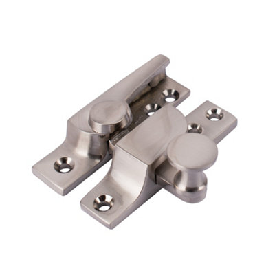 SASH HERITAGE FLAT ROUND KNOB STRAIGHT ARM FASTENER (NARROW) - SATIN NICKEL