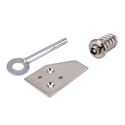 Sash Heritage Flush Lock Sash Stop with Key - Satin Nickel