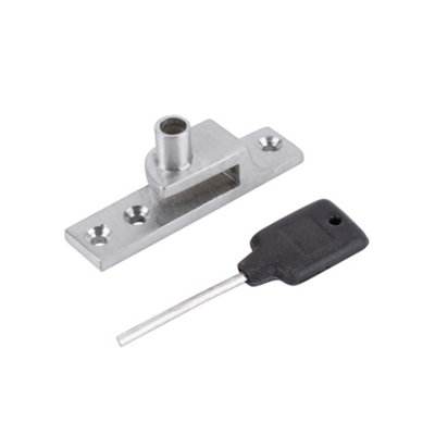 Sash Heritage Locking Keep for Straight Arm Fastener Narrow - Satin Chrome