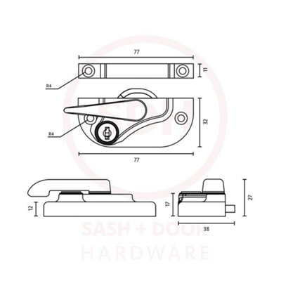 Sash Heritage Modern Cam Lock (Locking) - Satin Chrome