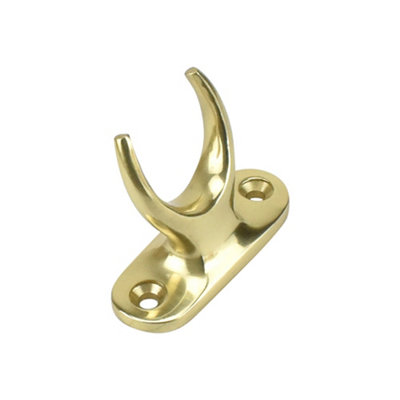 Sash Heritage Pole Hook Holder - Polished Brass at B&Q